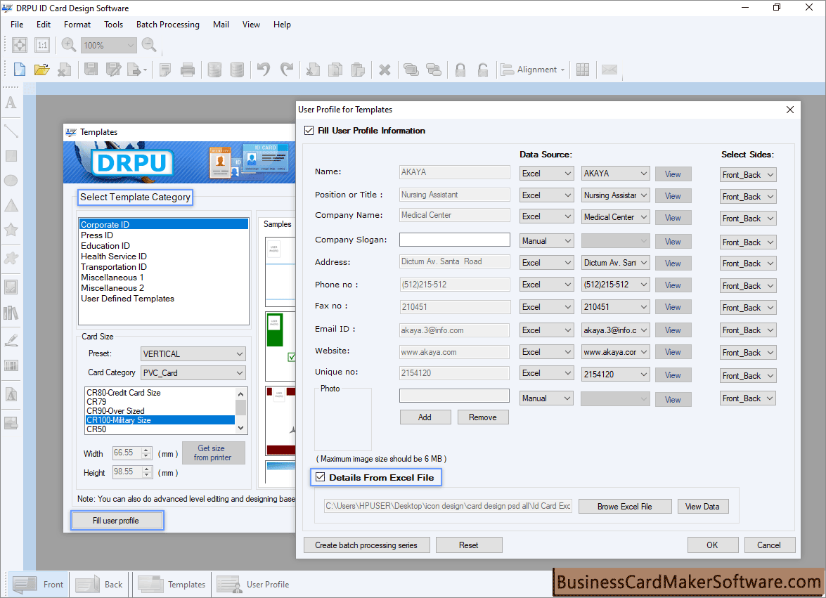ID card maker software design identity card designing program make ID cards