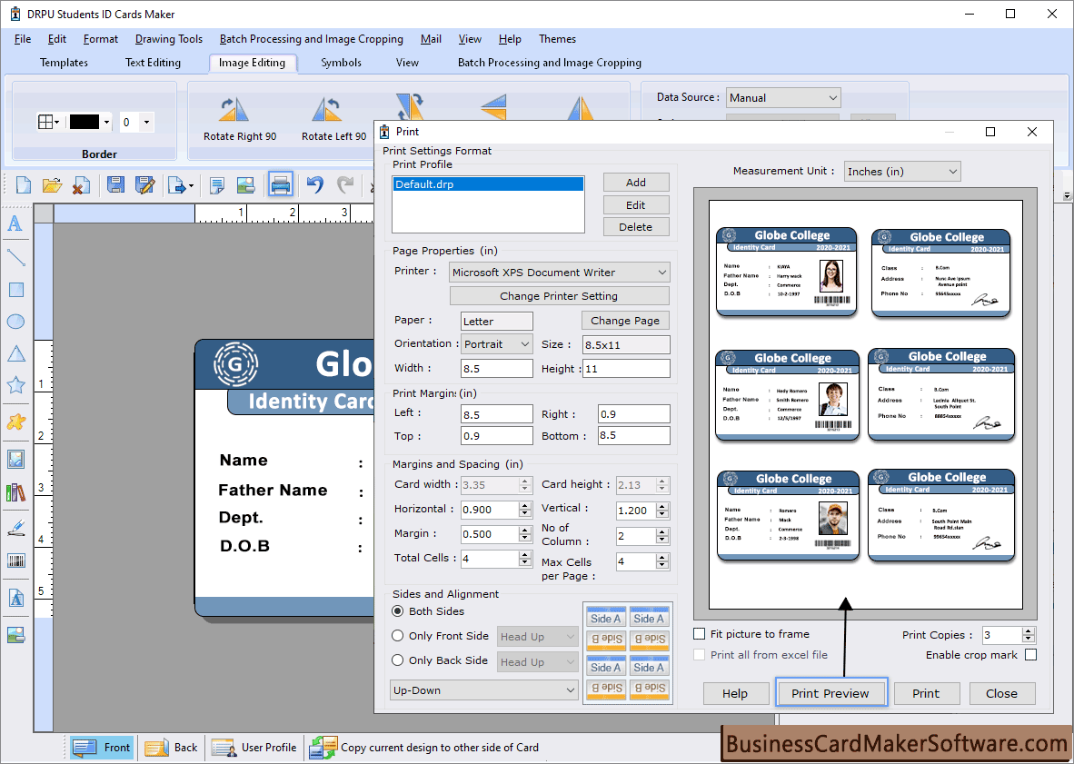 Student ID Cards Maker Software Screenshots to learn how to design ...
